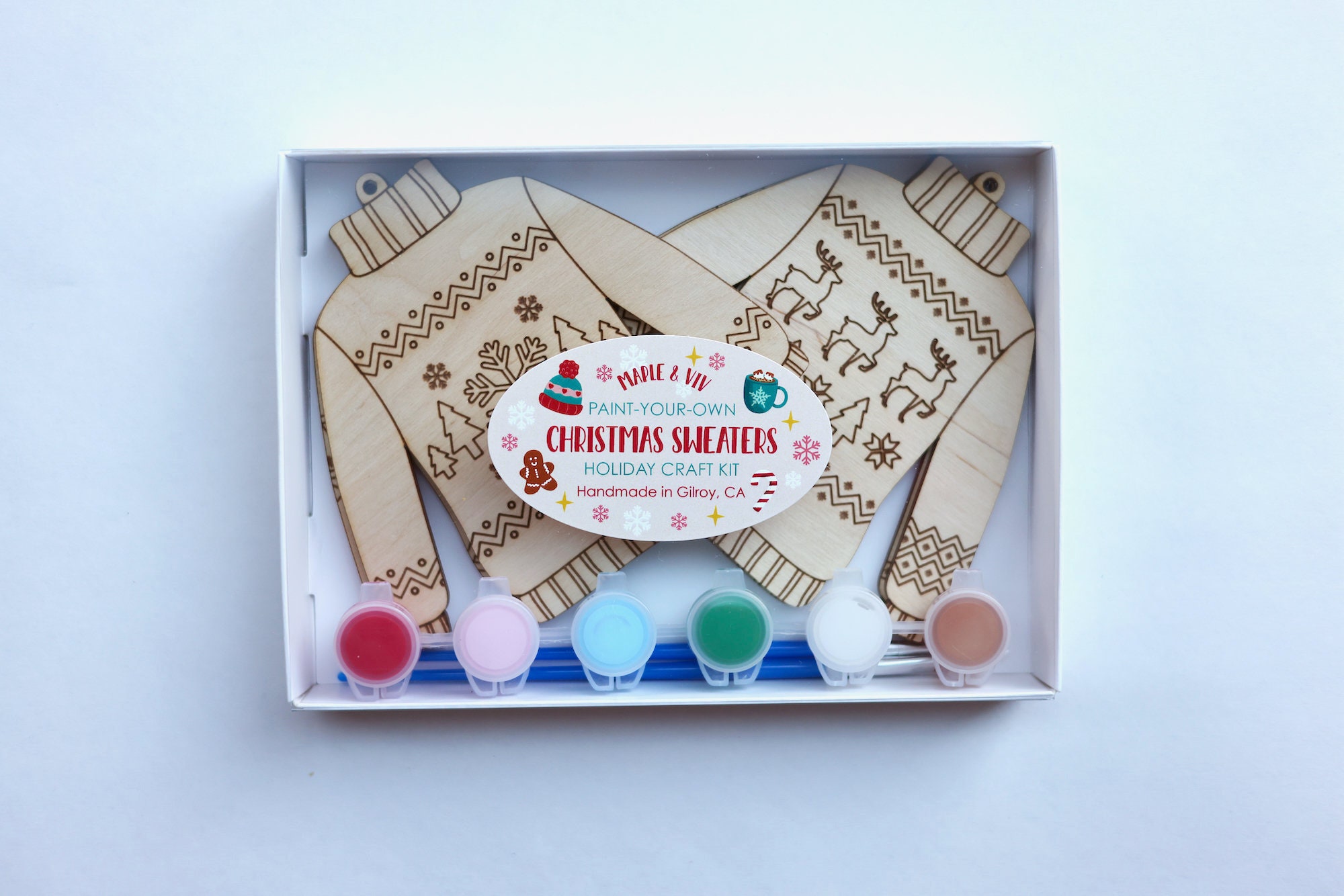 Paint-your-own Christmas Sweater Ornaments Holiday Craft Kit - Etsy