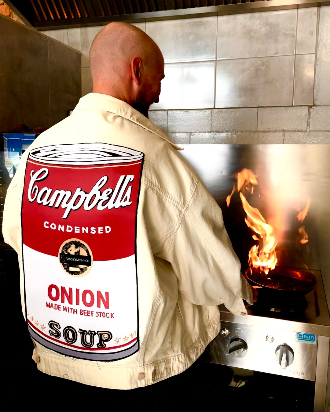 Campbell's Soup Can Denim Jacket Andy Warhol Upcycled Art Customizable ...