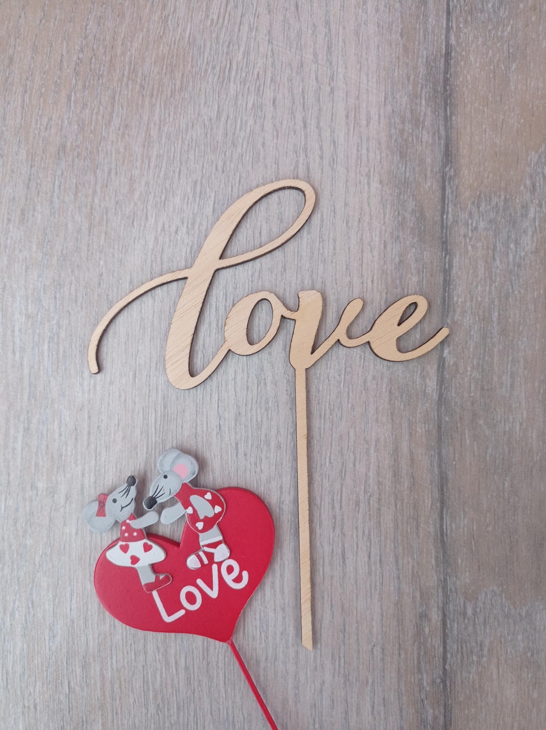 Cake Topper Wood,love Wood,cake Topper,cake Writing,love Topper,wedding ...