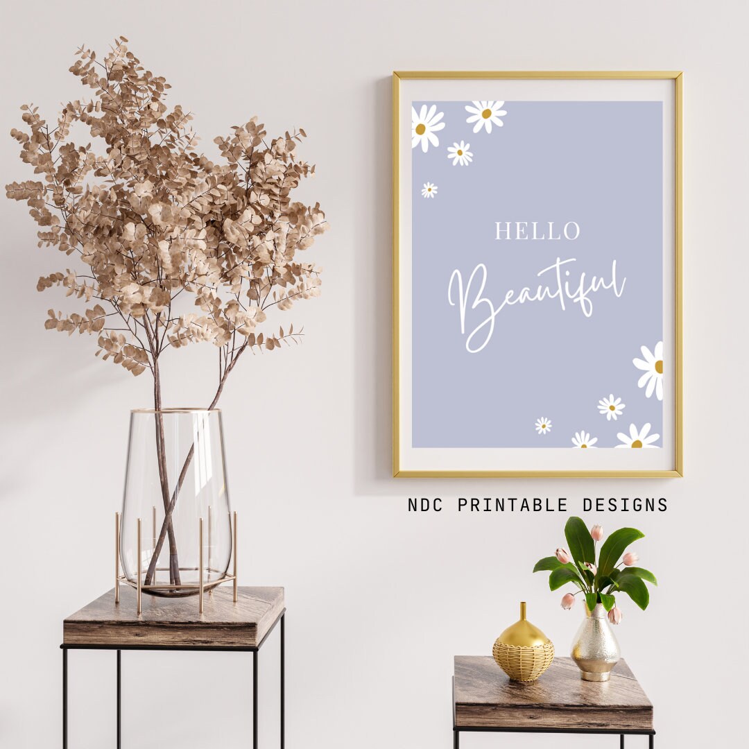 Hello Beautiful Purple Digital Printable Receive All 4 Ratio Sizes for ...