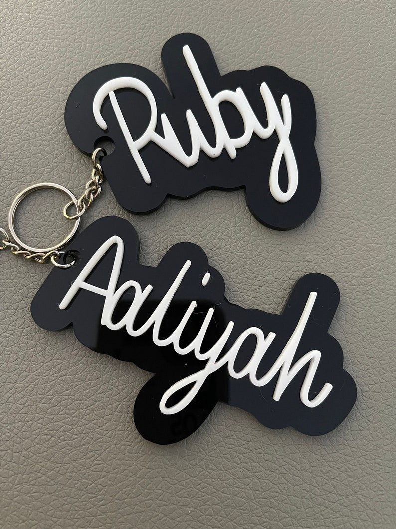 Personalized Acrylic Keychain, Name Tag, Bookbag, Charm, Diaper Bag ...