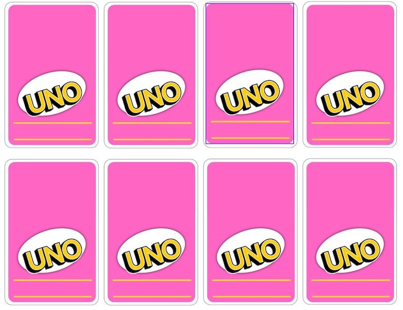 Customizable UNO Card Game Template | DIY Family Game Night (digital ...