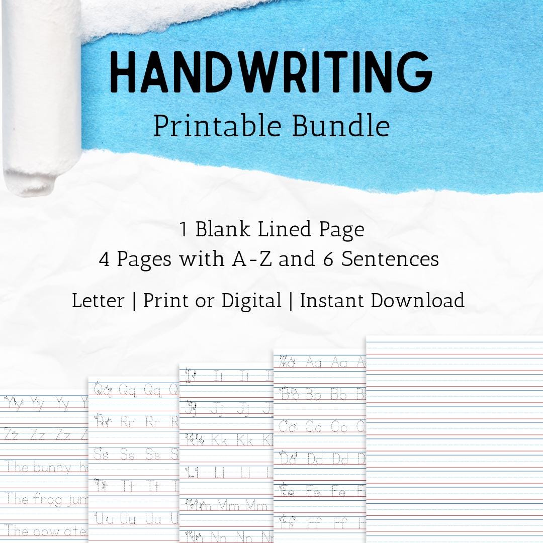 Handwriting Practice for Kids Printable PDF Digital Download 1 Blank ...