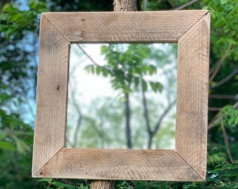 Rustic Reclaimed Wood Framed Mirror Farmhouse Mirror Square Western ...