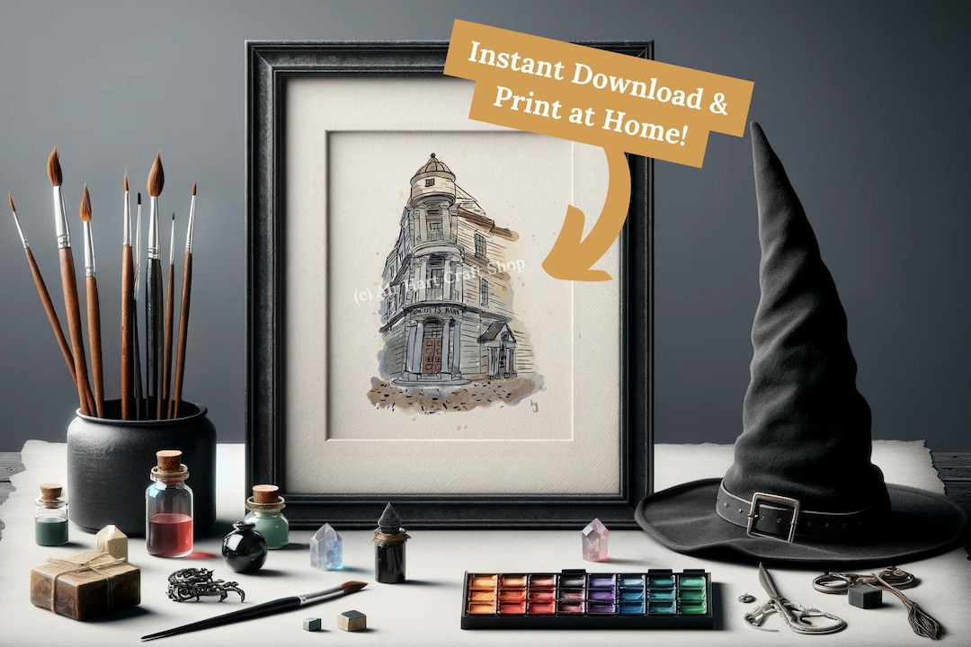 Wizard Bank Printable, Instant Download Gallery Wall Art, Print at Home ...
