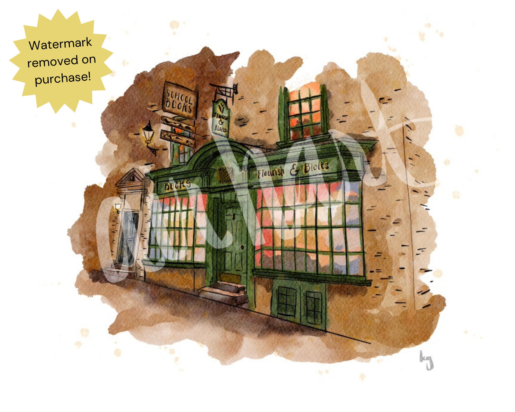 Wizard Bookstore Printable, Instant Download Gallery Wall Art, Print at ...