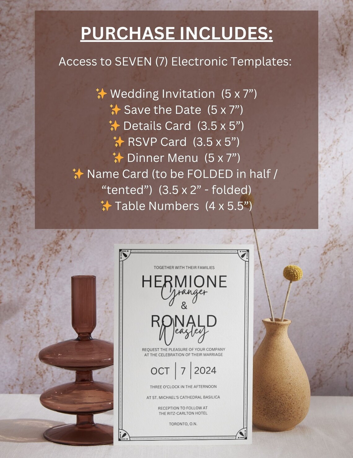 ULTIMATE Wedding Invitation Suite Templates, PLUS Table Numbers, Menu ...
