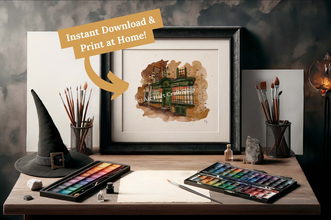 Wizard Bookstore Printable, Instant Download Gallery Wall Art, Print at ...