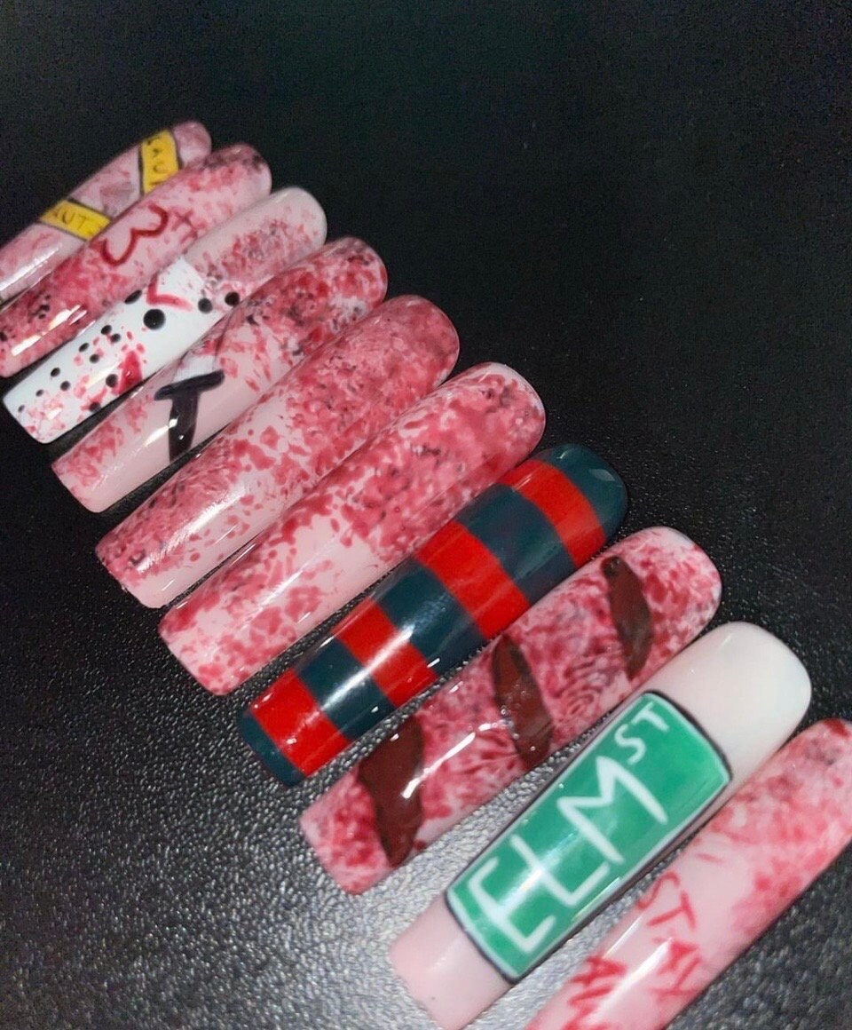 Freddy Vs Jason Handmade Press on Nails False Nails Gel Manicure 100% ...