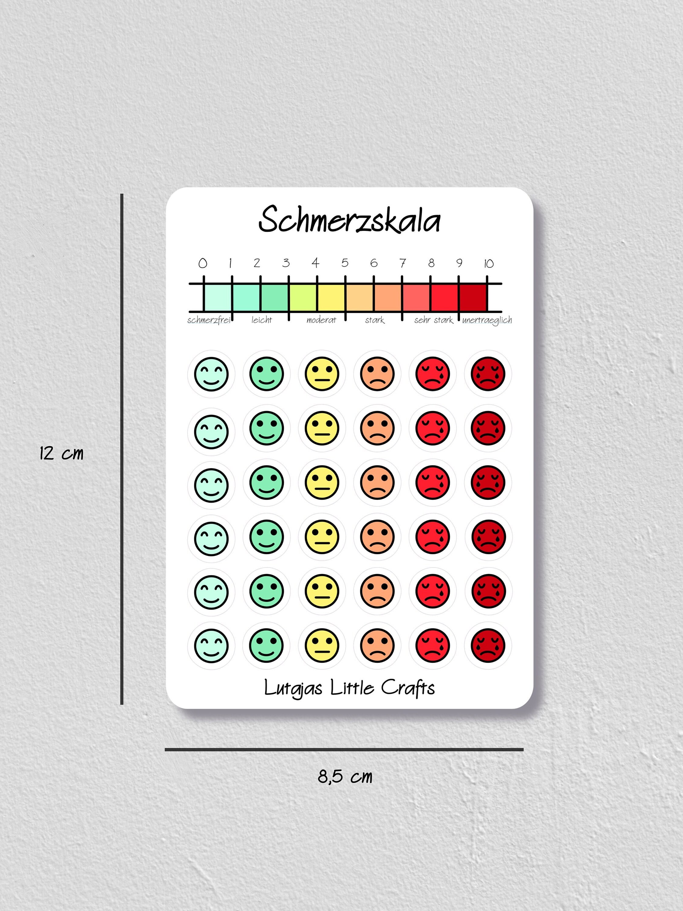 Pain Scale Calendar Sticker Bullet Journal Sticker Icon Planner ...