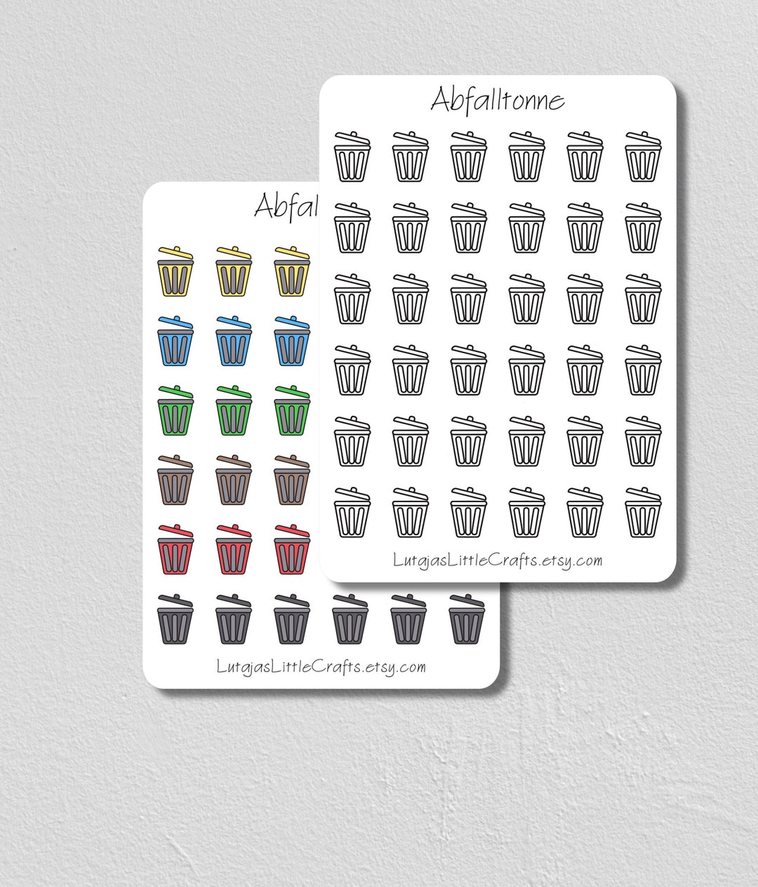 Trash Can Calendar Stickers Trash Can Bullet Journal Stickers Icon ...