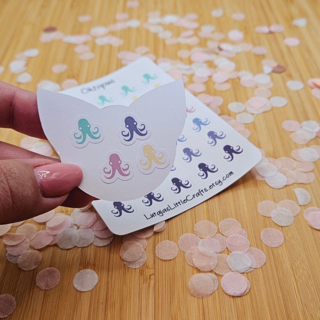 Octopus Calendar Stickers | Octopus Bullet Journal Stickers | Icon ...