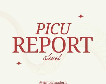 Pink PICU Nursing Report Sheet, PCICU Nursing Report, Pediatric Nurse ...