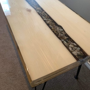 Resin River Rock Coffee Table - Etsy