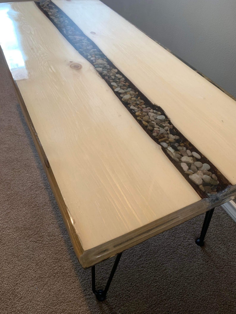 Resin River Rock Coffee Table - Etsy