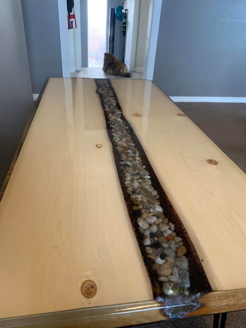 Resin River Rock Coffee Table - Etsy