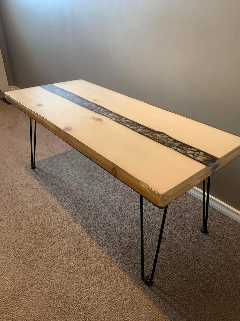 Resin River Rock Coffee Table - Etsy