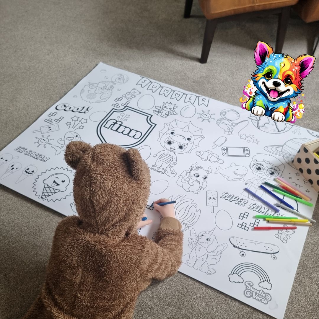 A1 Fun and Games Personalised Colour in Poster. Giclee Fine Art Printed ...