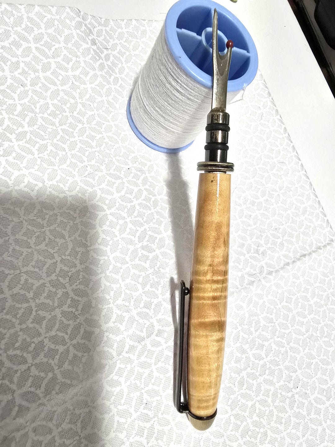 Acrylic Seam Ripper With Awl: Pressure Fit Design Curly Maple Burl - Etsy