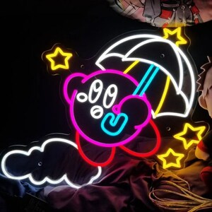 Kirby Neon Sign Kirby Decor Neon Sign Bedroom Japanese - Etsy
