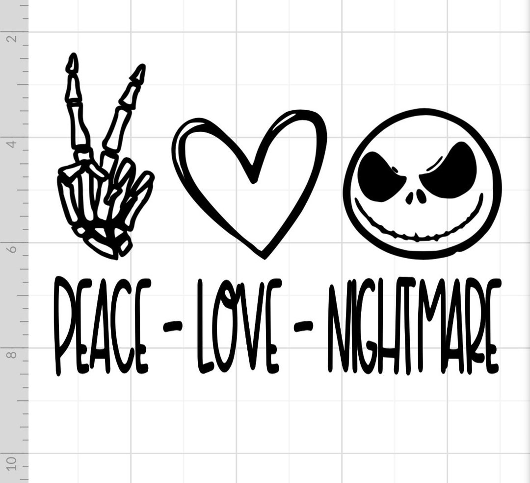 Peace Love Nightmare Decal - Etsy