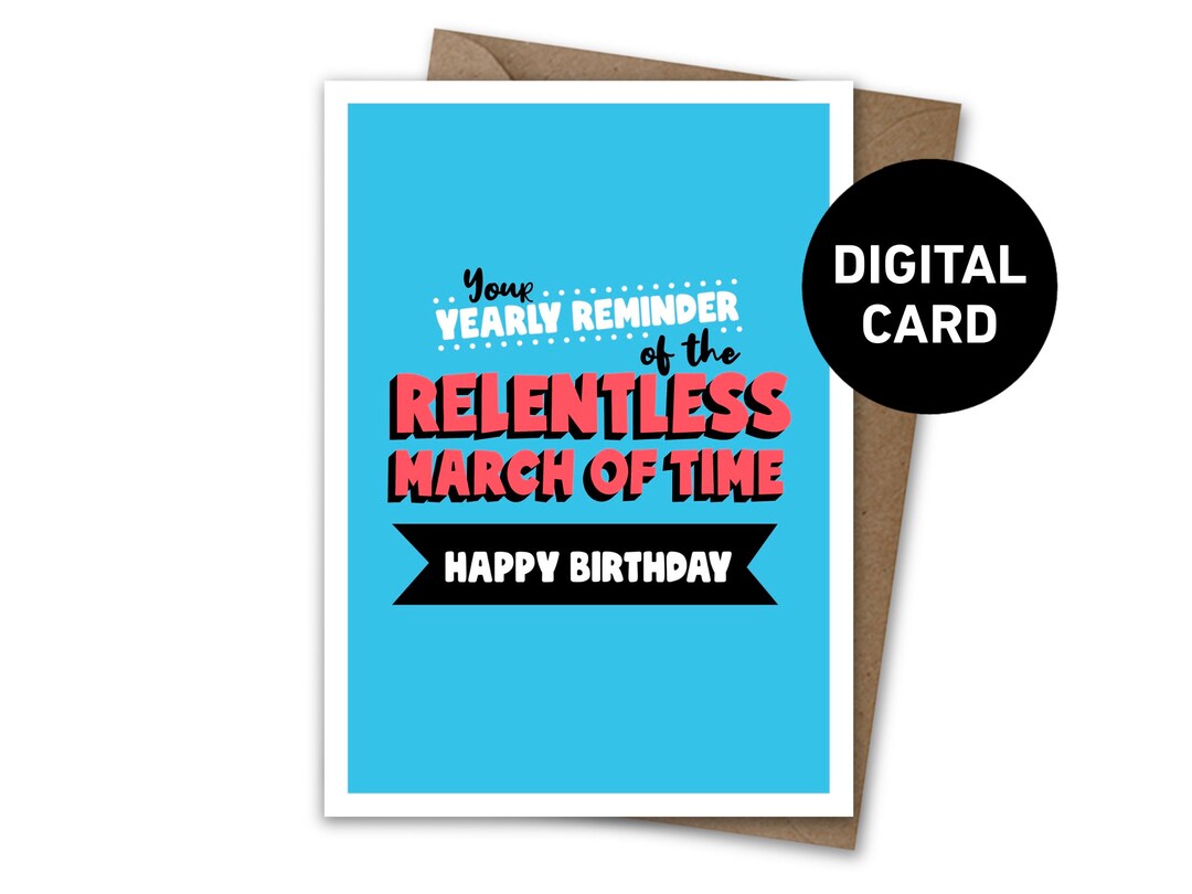 Printable Birthday Card, Digital Download Birthday Card, Funny ...