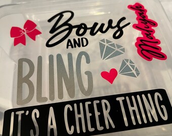 Cheer Bow Box, Cheer Bow Box and Makeup Bag, Cheer Bow Holder, Bow Box ...