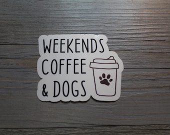 Coffee Dog Vinyl Sticker - Etsy