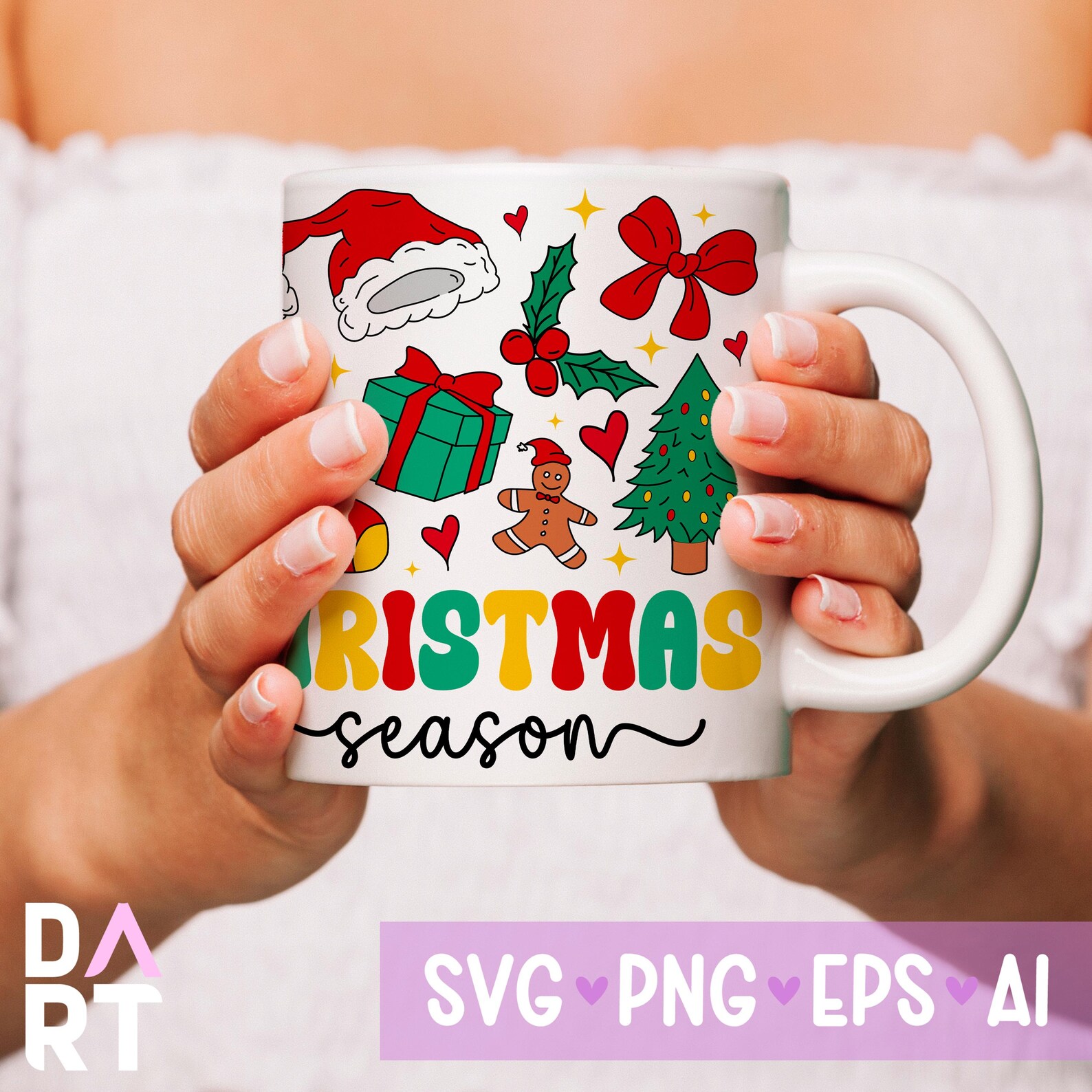 Christmas Vector Clipart: Holiday Tree, Stocking, Gift (SVG, PNG) - Etsy