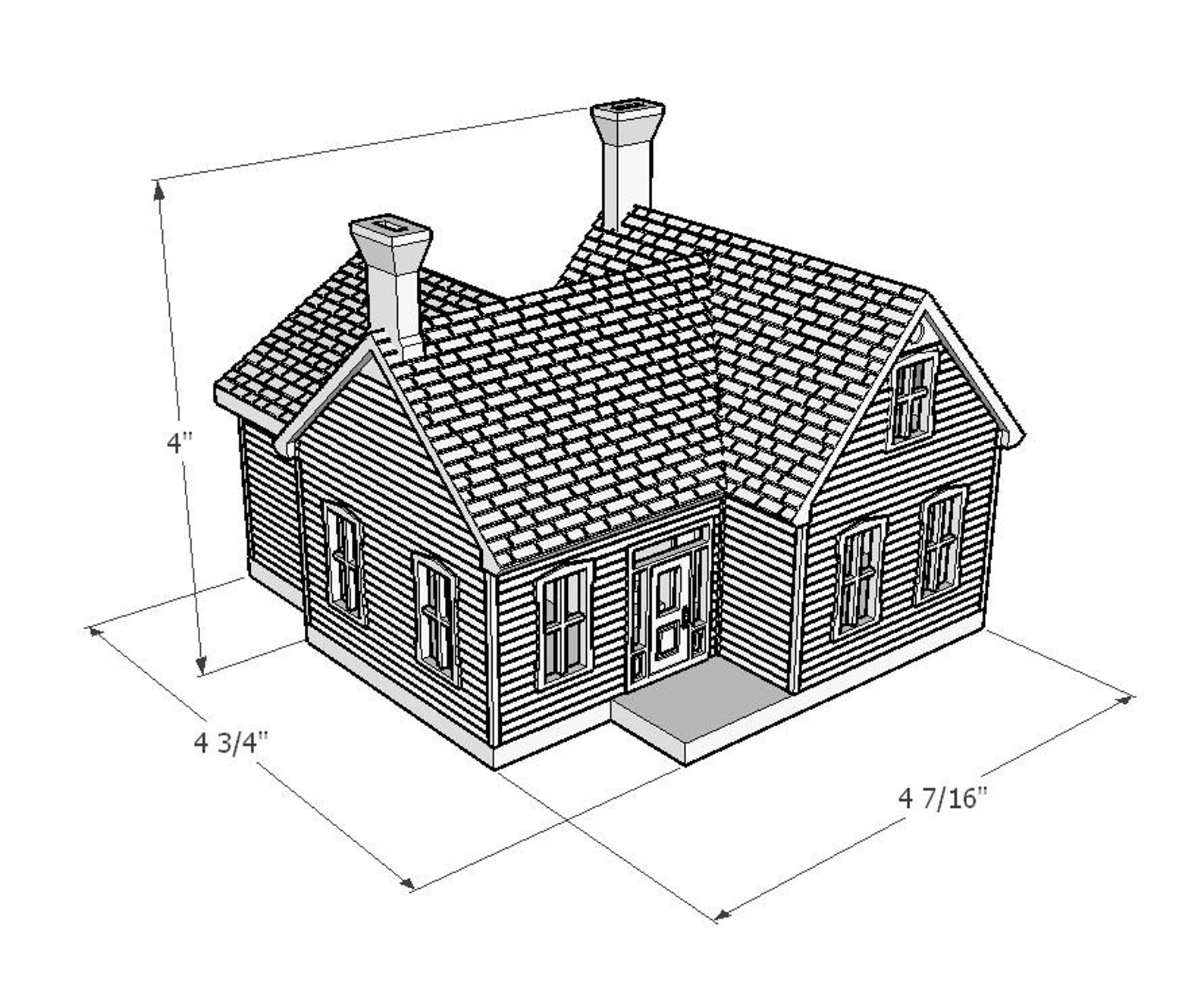 HO Scale House 'the Courtland' 3D Printed Model Train or Diorama - Etsy