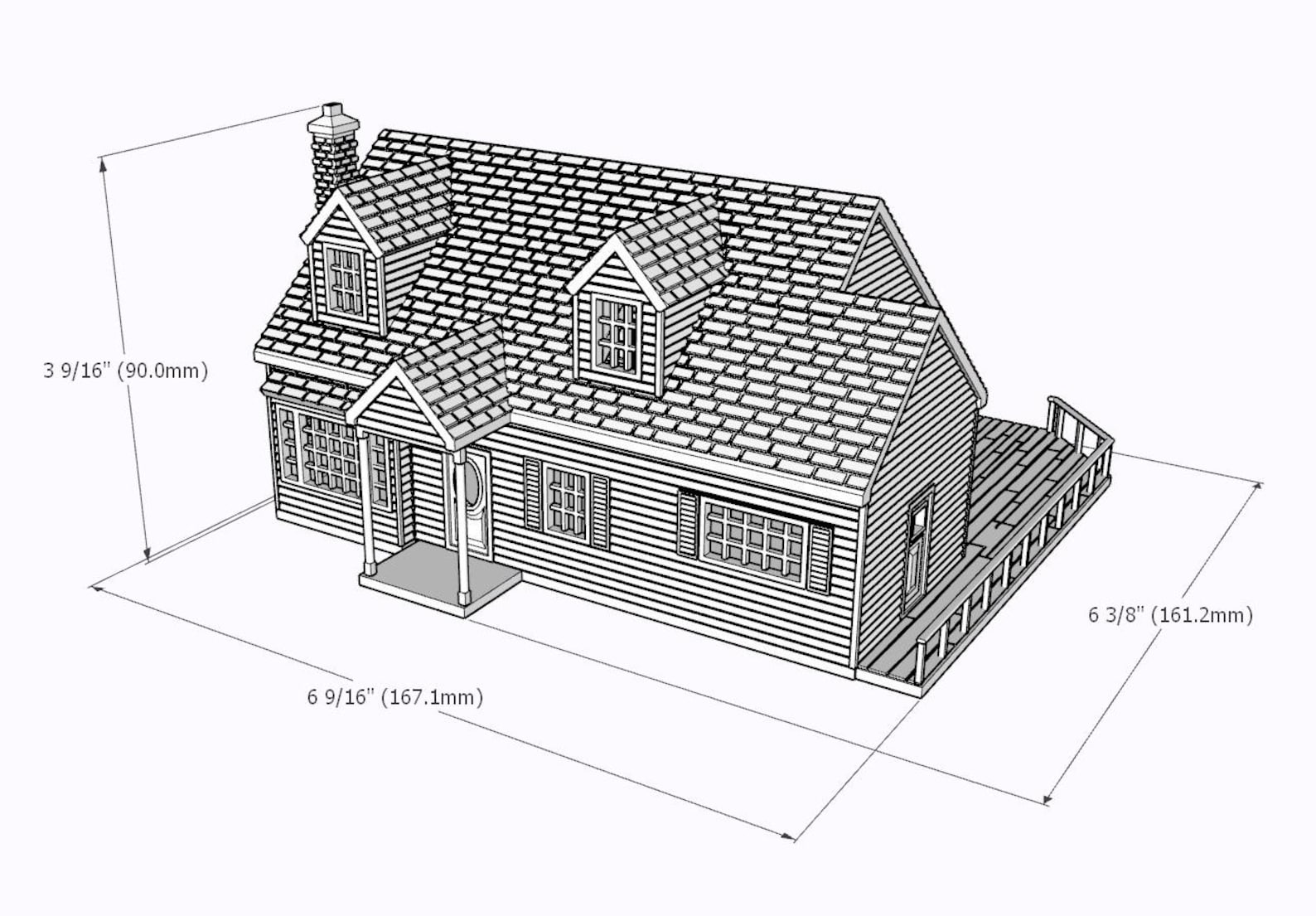 HO Scale House 'the Centerpoint' - 3D Printed - Model Train or Diorama ...