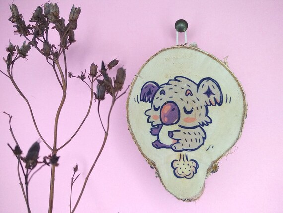 Koala Poop Art Print on Wood - Etsy