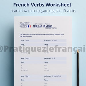 Learn How to Conjugate French Regular IR Verbs | French Verb ...