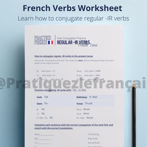 Learn How to Conjugate French Regular IR Verbs | French Verb ...