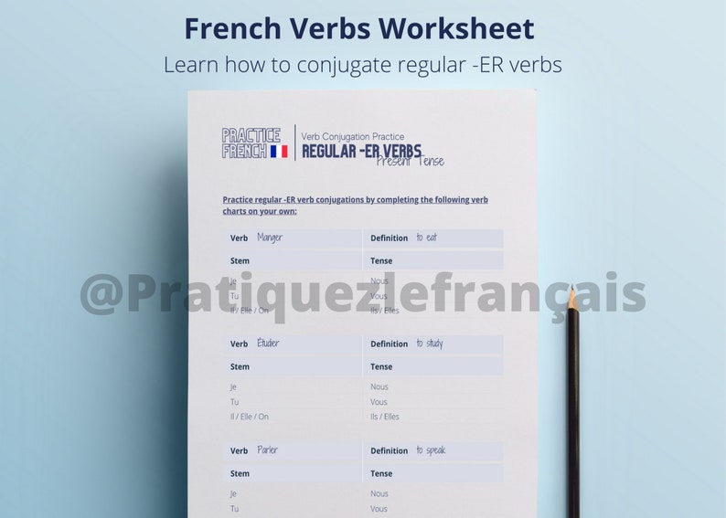 Learn How to Conjugate French Regular ER Verbs | French Verb ...