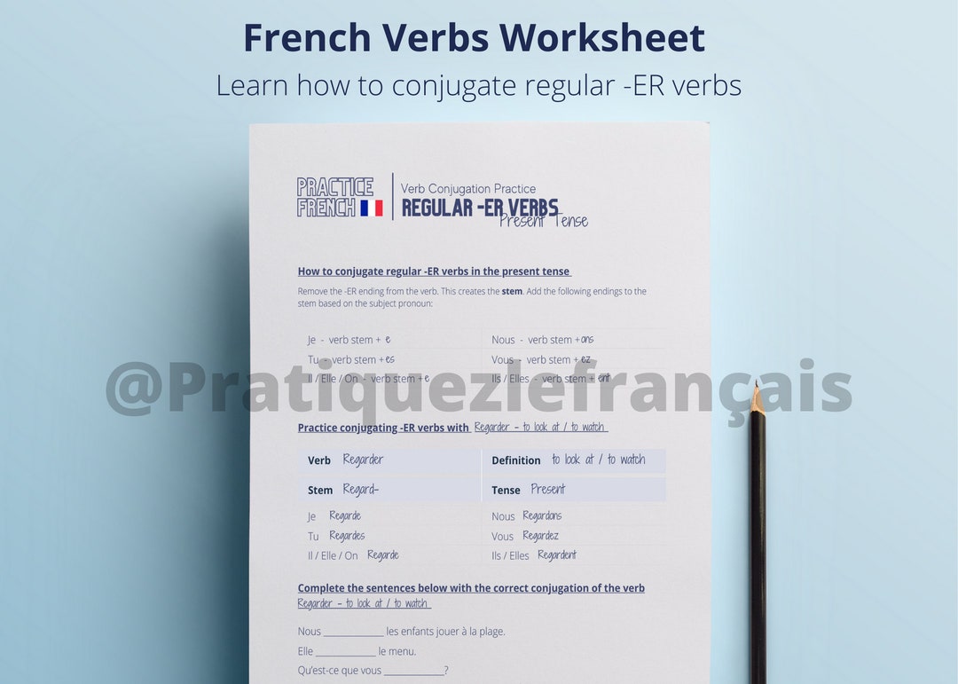 Learn How to Conjugate French Regular ER Verbs | French Verb ...