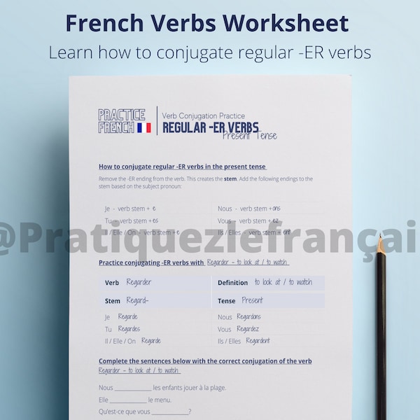 French Verbs - Etsy