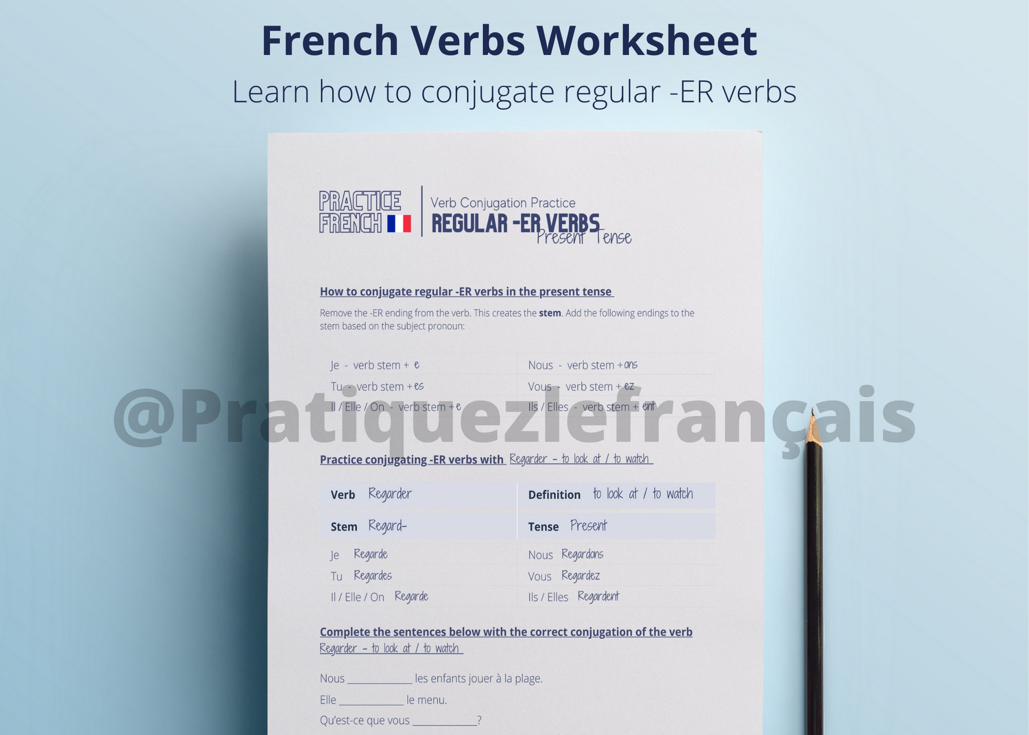 Learn How to Conjugate French Regular ER Verbs | French Verb ...