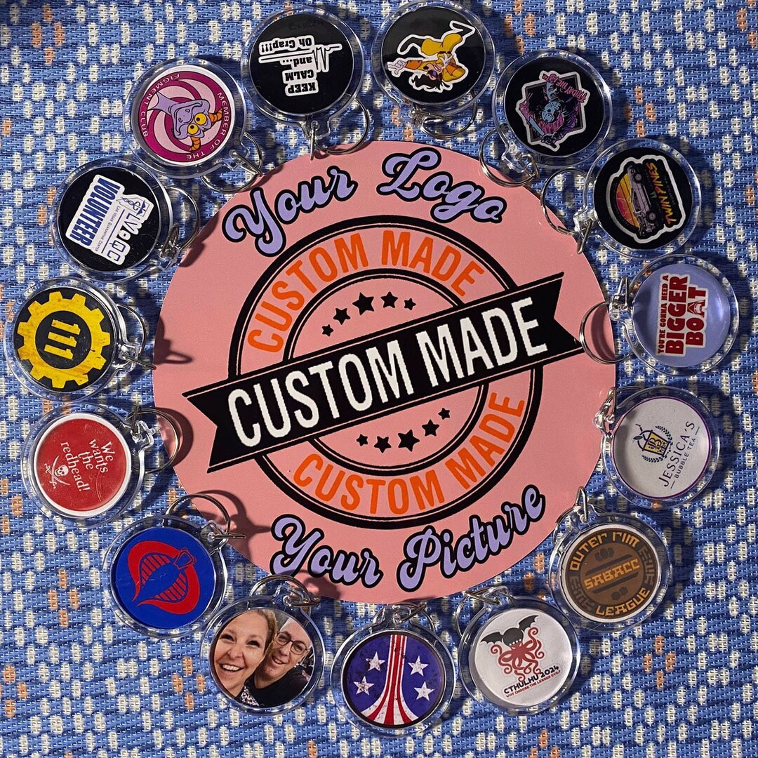 Circle Custom Keychain - Etsy