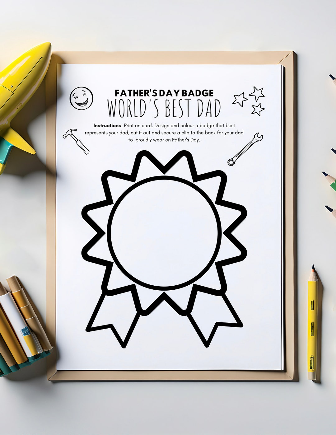 Dad Award Printable, Fathers Day Handprint Craft, All About My Dad, 1st ...