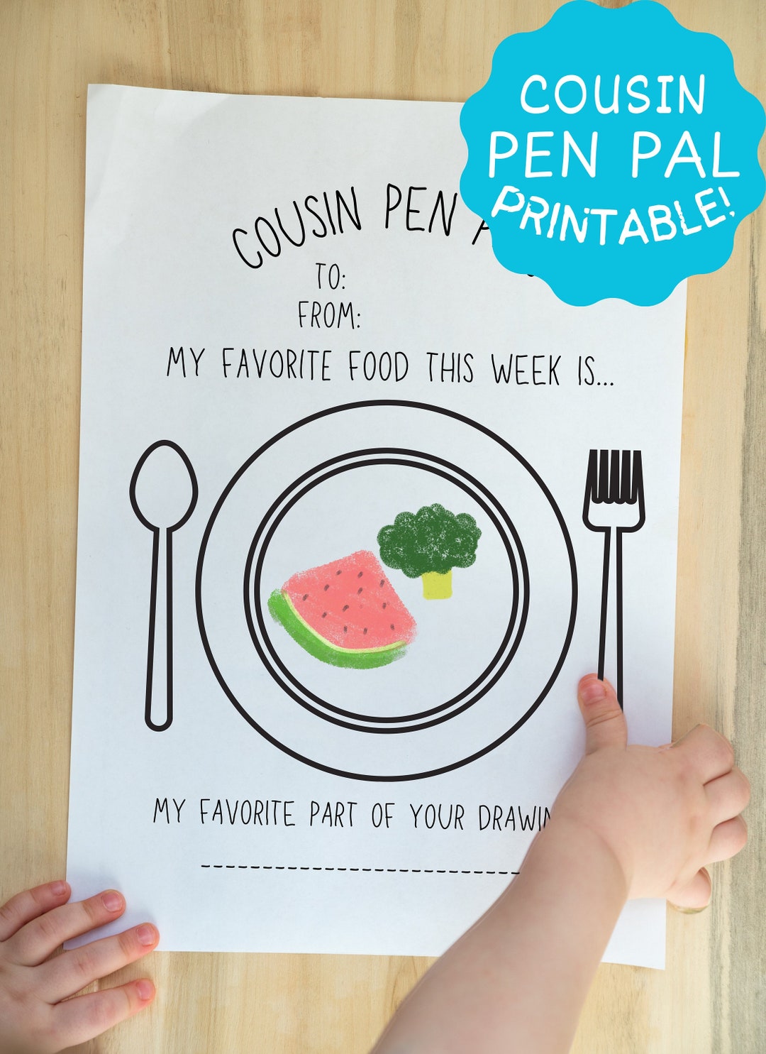 Cousin Pen Pal Printable, Cousin Pen Pal Coloring Page, Coloring Page ...