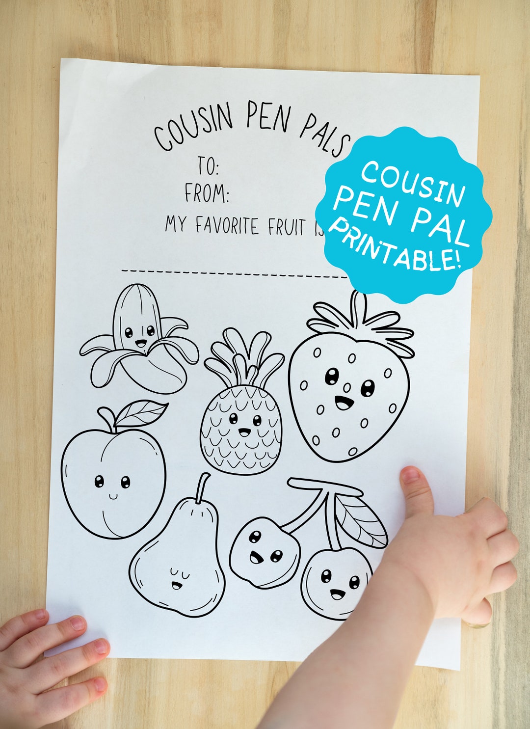 Cousin Pen Pal Printable, Cousin Pen Pal Coloring Page, Coloring Page ...