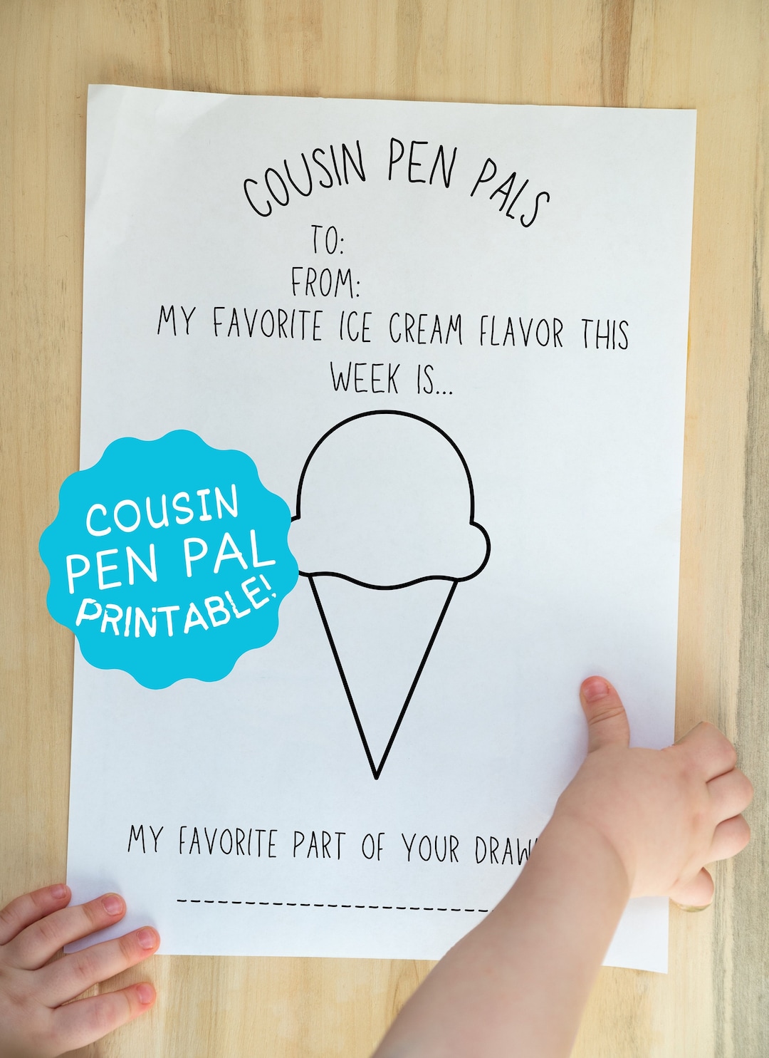 Cousin Pen Pal Printable, Cousin Pen Pal Coloring Page, Coloring Page ...