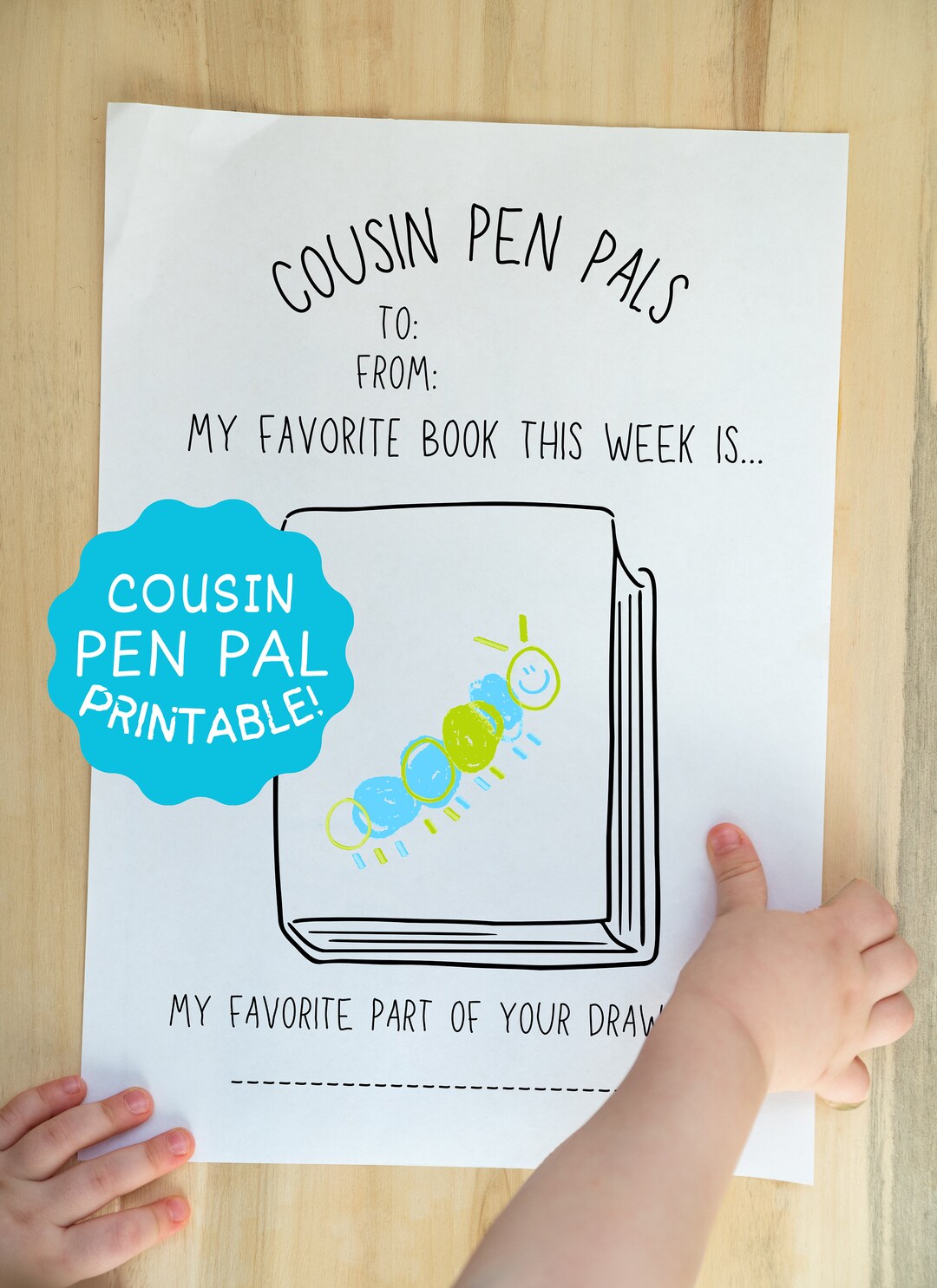 Cousin Pen Pal Printable, Cousin Pen Pal Coloring Page, Coloring Page ...