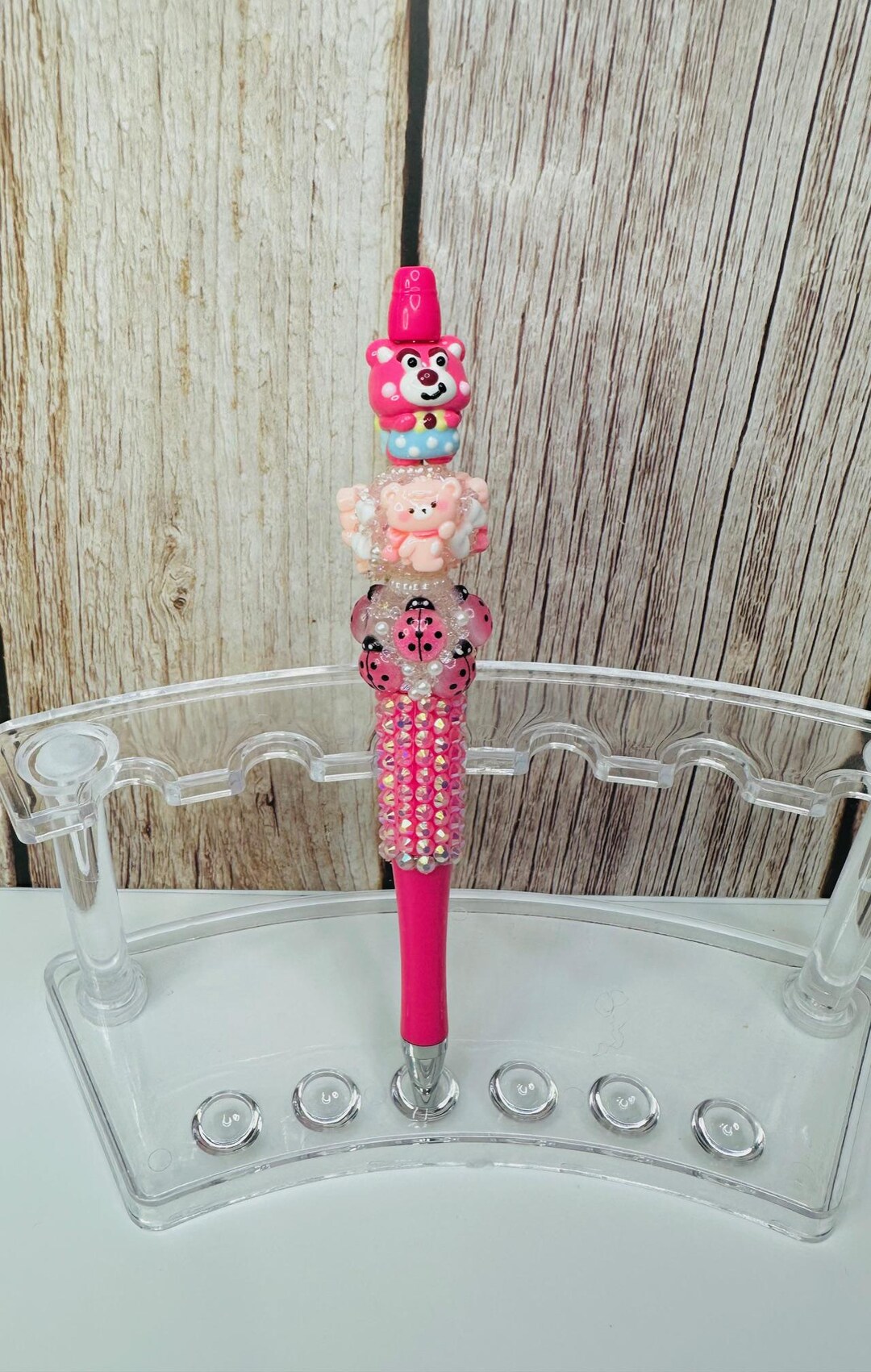 Pretty Pink Pen, Handmade Beadable Pens, Refillable Ink - Etsy