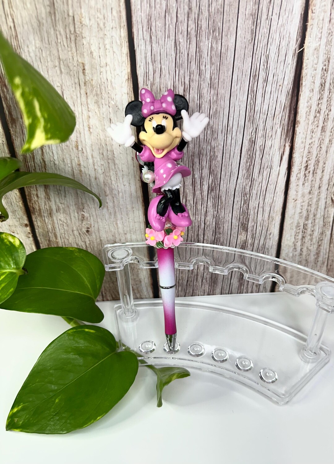 Minnie Mouse Cartoon Character Pen. Unique Gift, Beaded Pen, Handmade ...