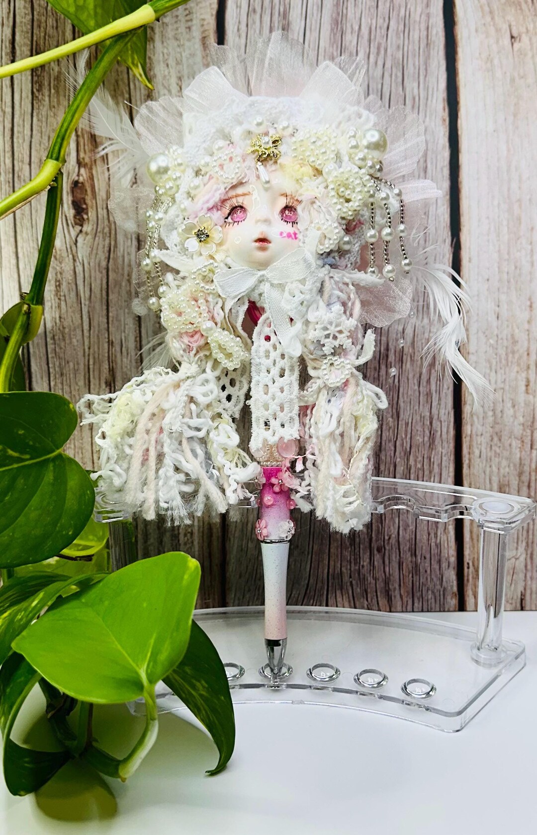 Doll "mia". Custom Beaded Doll's Pen, Doll Pen, Handmade Beadable Pens ...