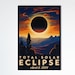 Solar Eclipse Vintage Travel Poster | Eclipse 2024 Wall Art Print ...