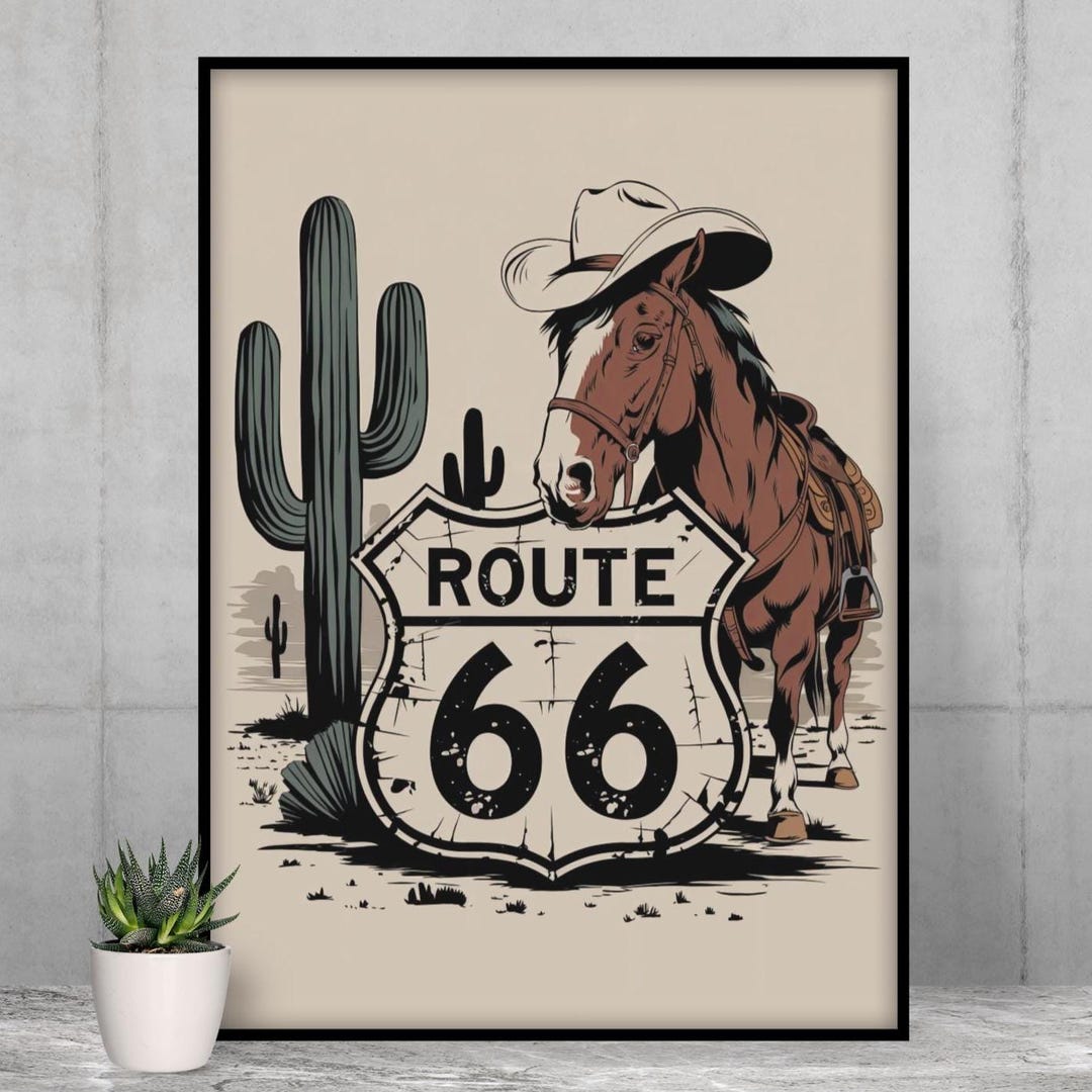 Route 66 Wall Art | Historic Highway Digital Print | Instant Download ...