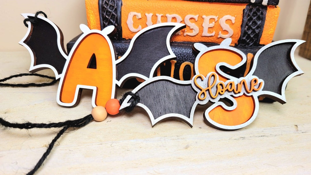Halloween Bucket Name Tag Personalized Trick or Treat Tags Letter ...